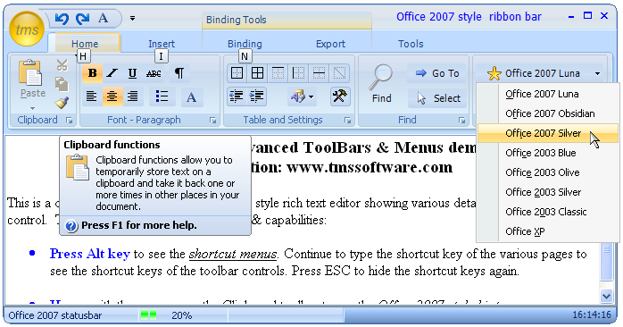 TMS Advanced Toolbars & Menus | Delphi for delphier
